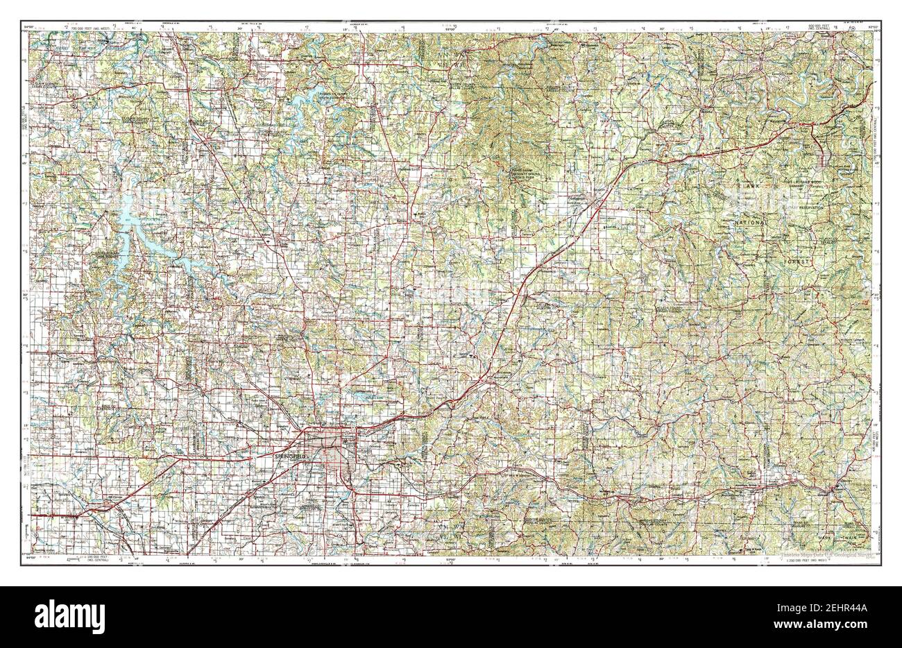 Springfield, Missouri, map 1954, 1:250000, United States of America by ...