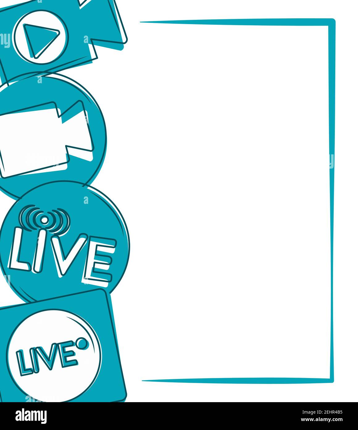 live multimedia streaming message internet digital vector illustration ...