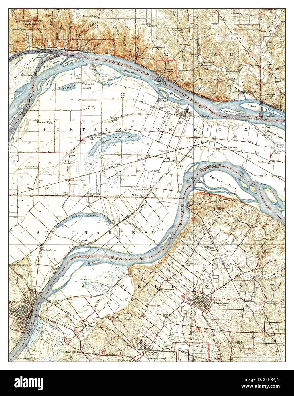 Map Of St Charles Missouri High Resolution Stock Photography and Images ...
