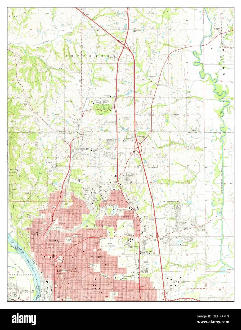 Map of st joseph Cut Out Stock Images & Pictures - Alamy