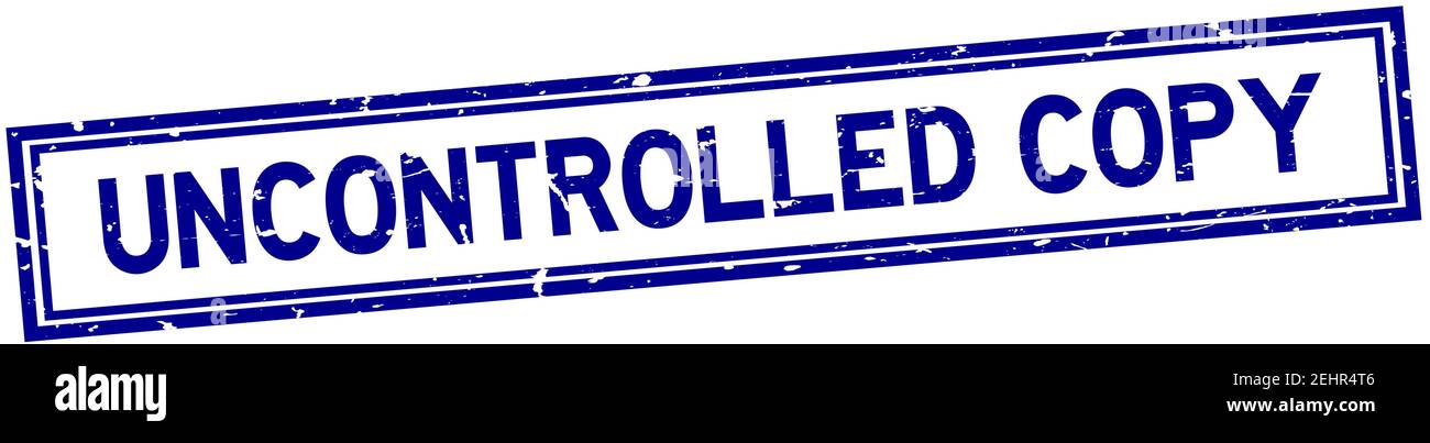 Grunge blue uncontrolled copy word rubber seal stamp on white background Stock Vector Image ...