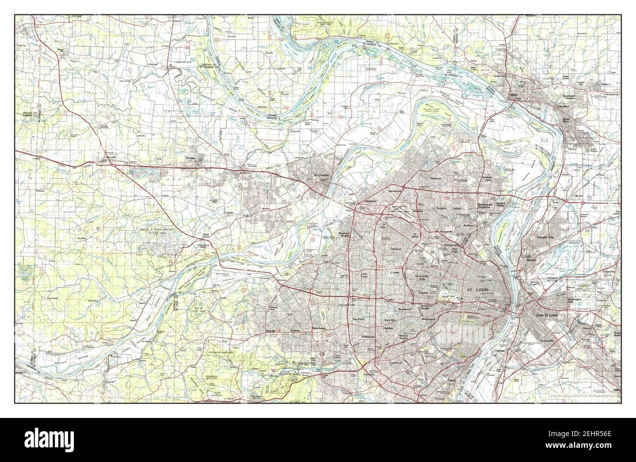 Map of st louis missouri Cut Out Stock Images & Pictures - Alamy