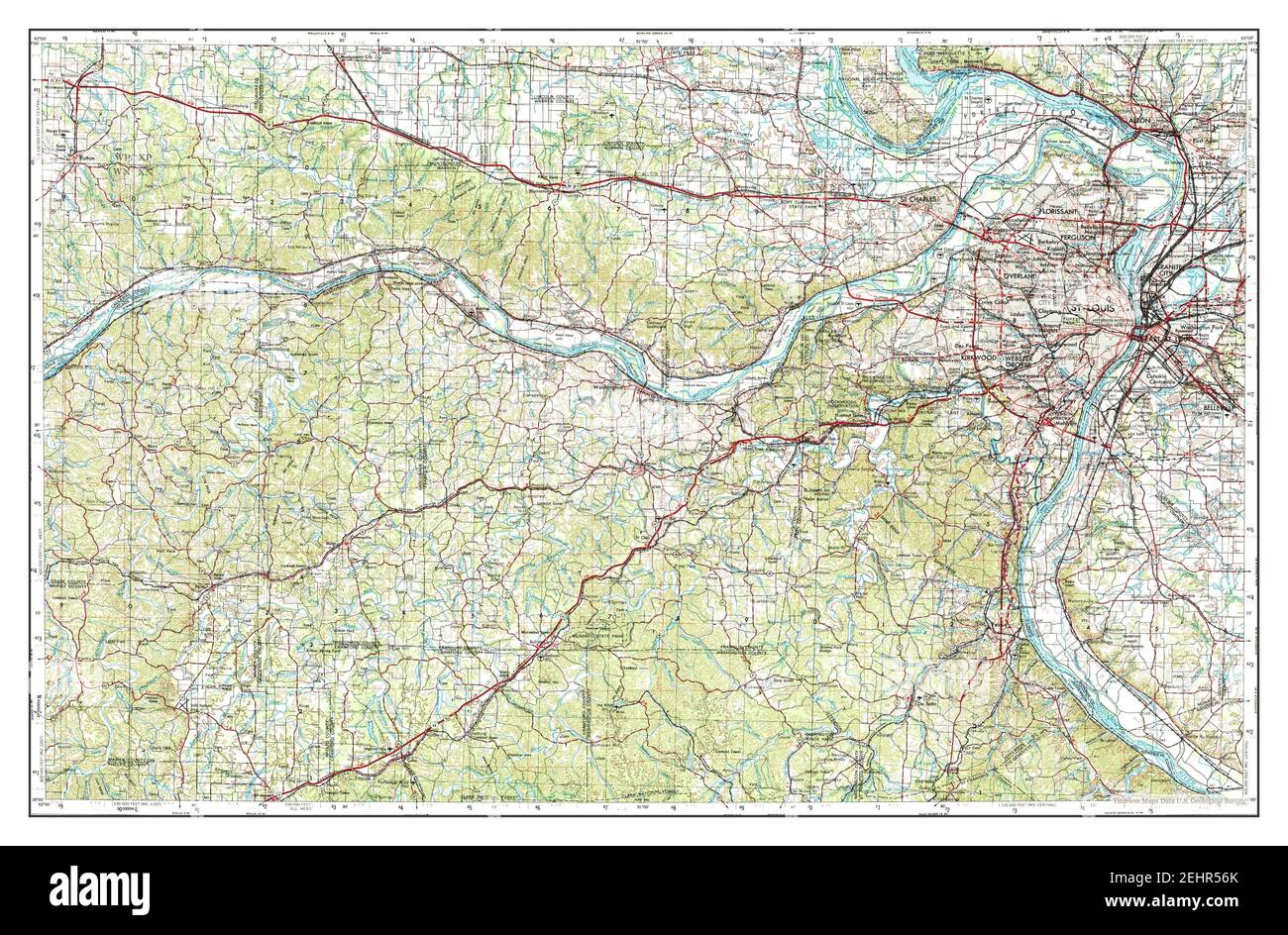 St Louis, Missouri, map 1963, 1:250000, United States of America by ...