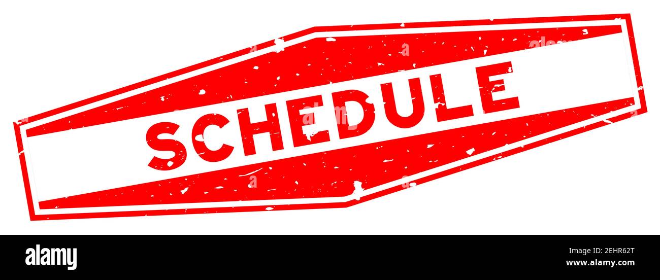 Grunge red schedule word hexagon rubber seal stamp on white background Stock Vector Image & Art ...