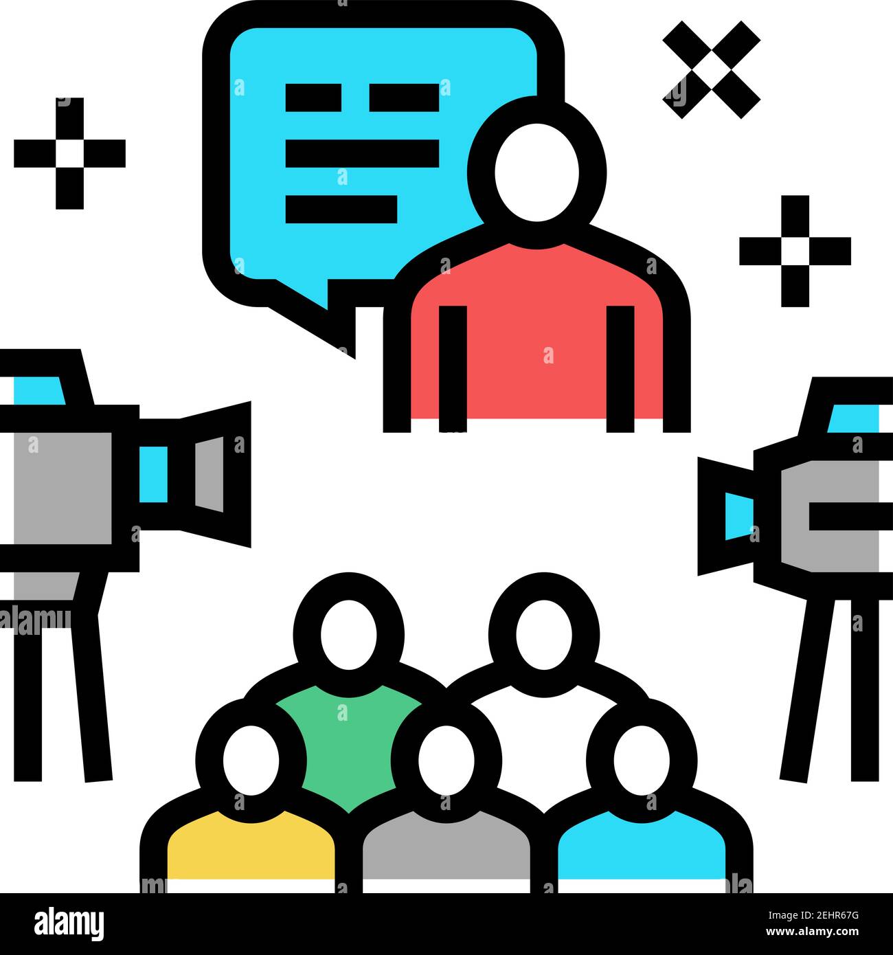 meeting and conference color icon vector illustration Stock Vector ...