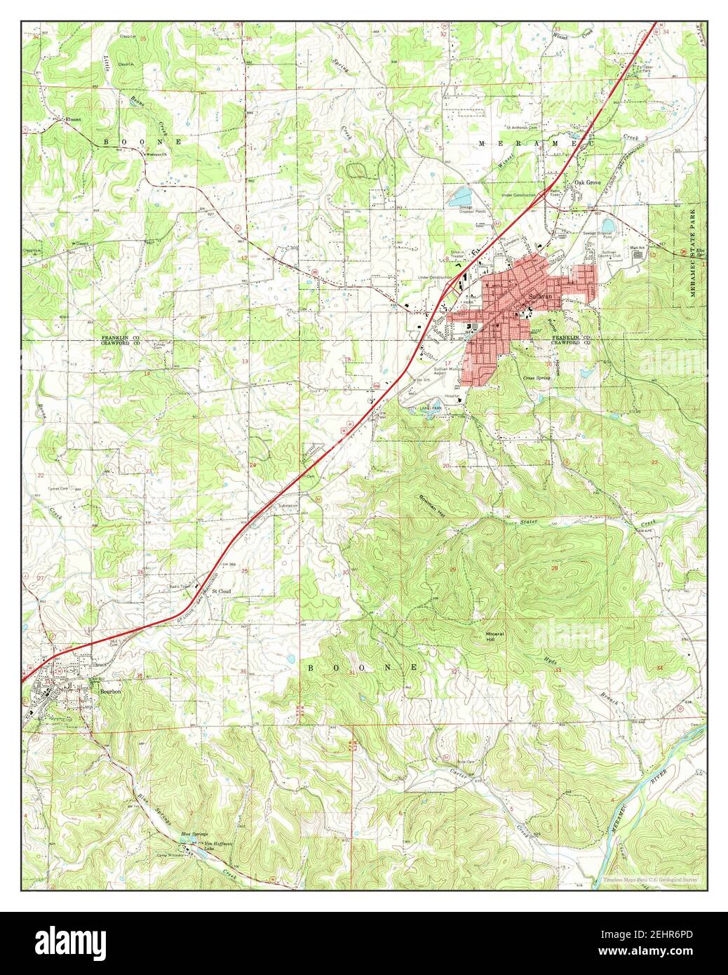Sullivan missouri map hi-res stock photography and images - Alamy