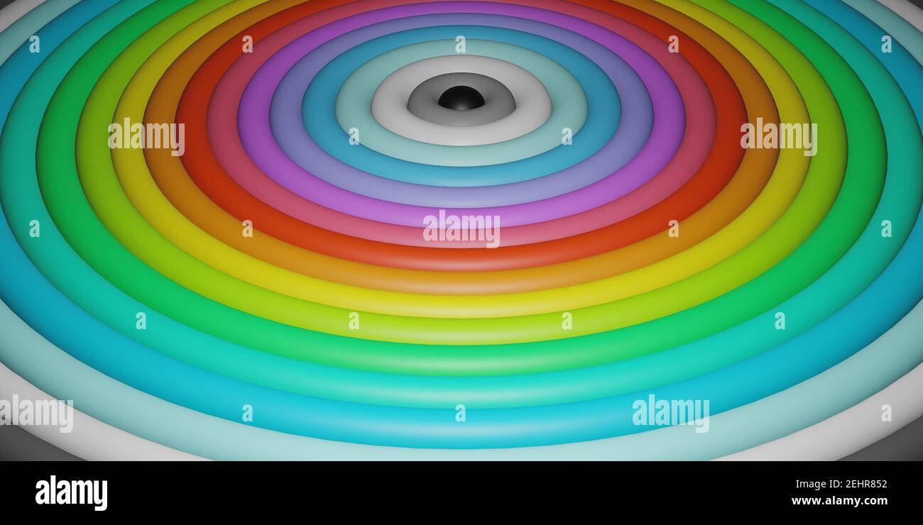 3d circles in colors of rainbow. Abstract lgbt rainbow sphere rendering ...