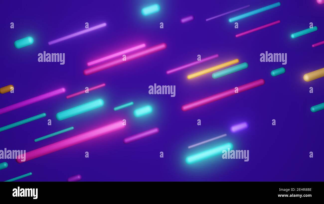 Geometric horizontal lines moving across the screen. Abstract purple ...