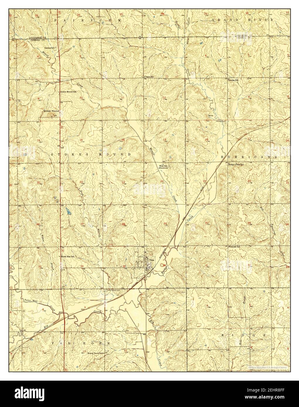 Tina, Missouri, map 1952, 1:24000, United States of America by Timeless ...