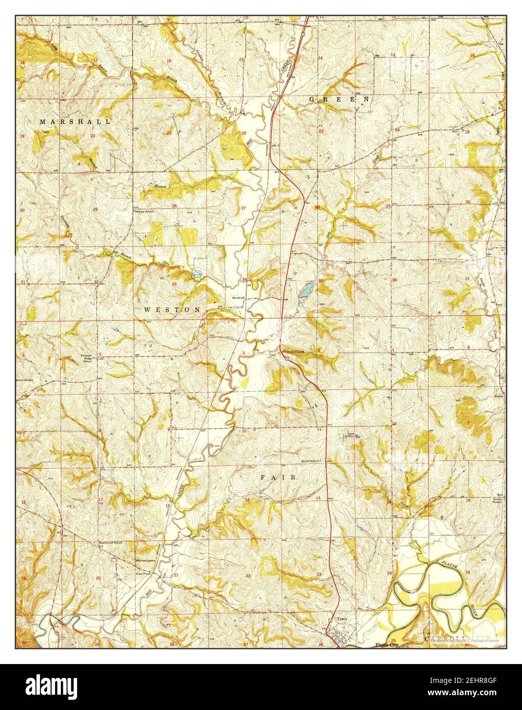 Tracy, Missouri, map 1951, 1:24000, United States of America by ...