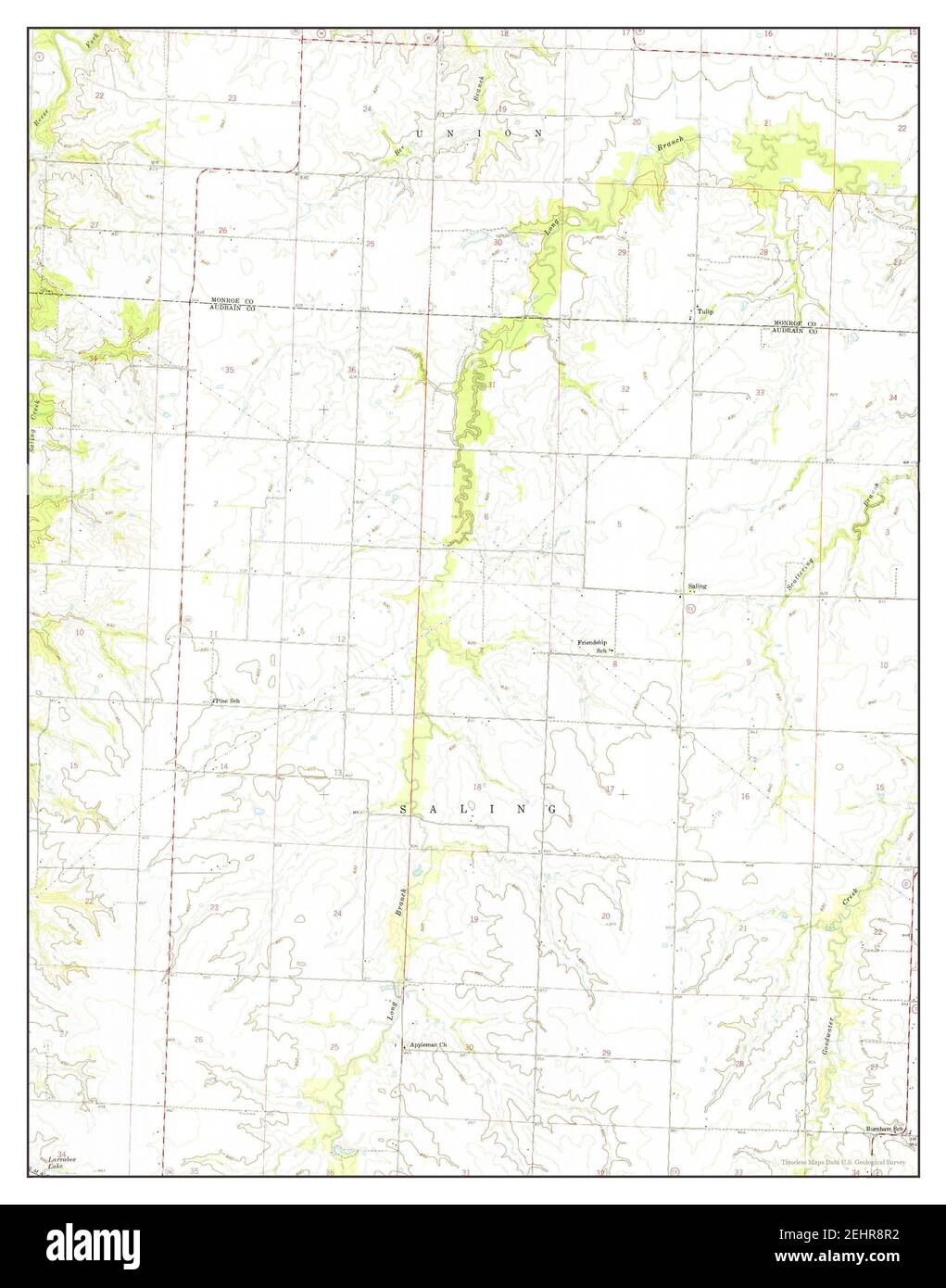 Tulip, Missouri, map 1958, 1:24000, United States of America by ...