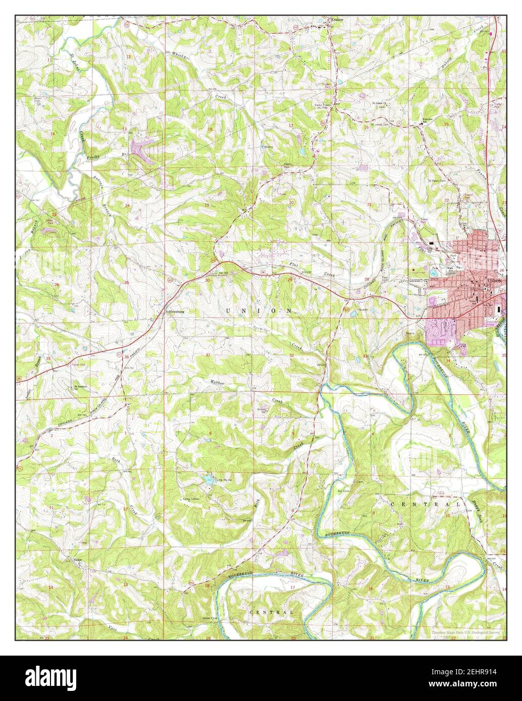 Map of union missouri hi-res stock photography and images - Alamy