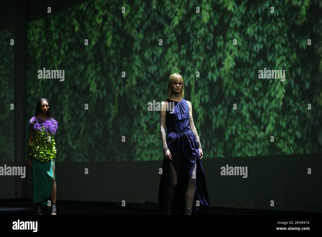 Rome, Italy. 19th Feb, 2021. Model on a runway during "Ama" at AltaRoma ...