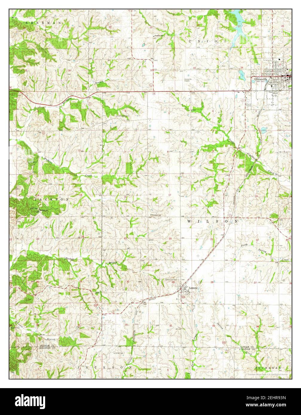 Unionville West, Missouri, map 1964, 1:24000, United States of America ...