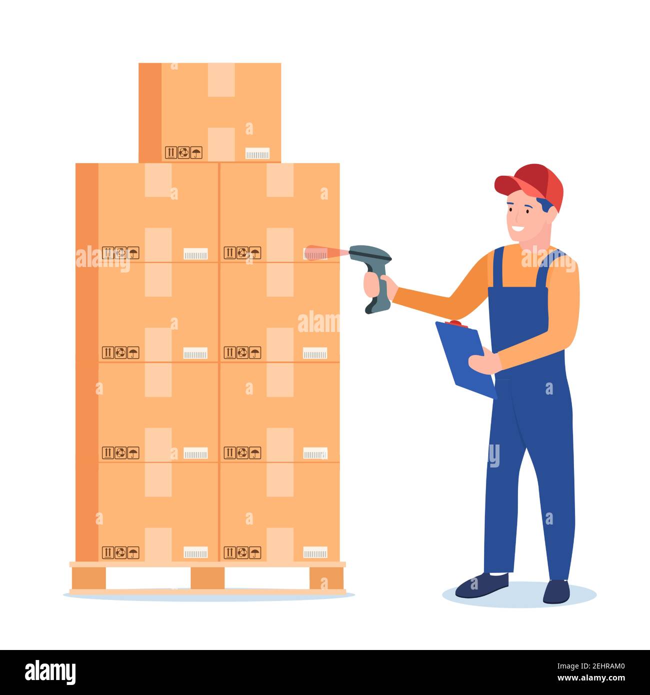 Barcode box icon cartoon Cut Out Stock Images & Pictures - Alamy