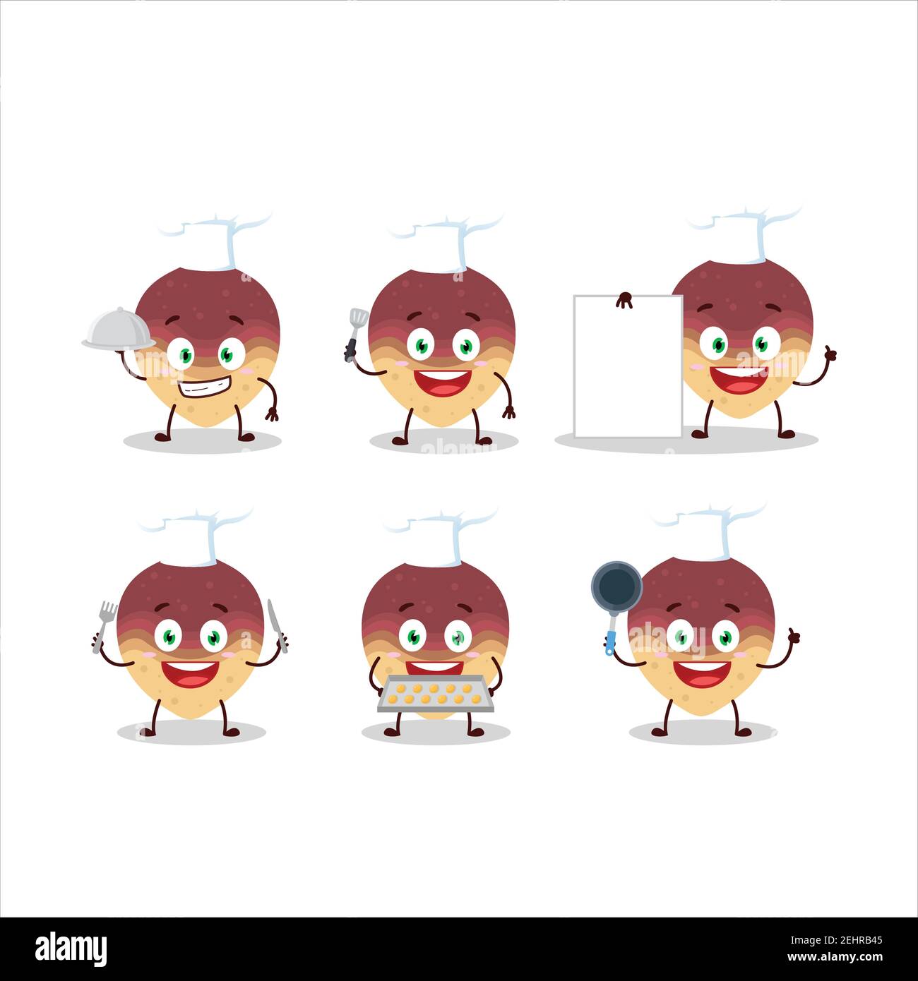 Cartoon character of swede with various chef emoticons. Vector ...