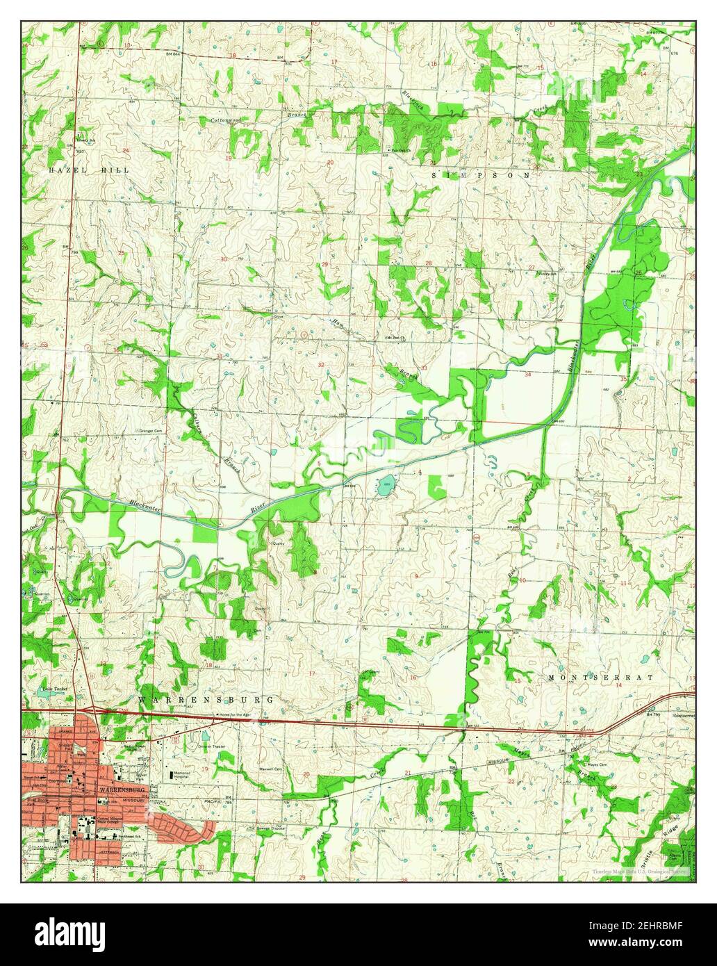 Map of warrensburg missouri hi-res stock photography and images - Alamy