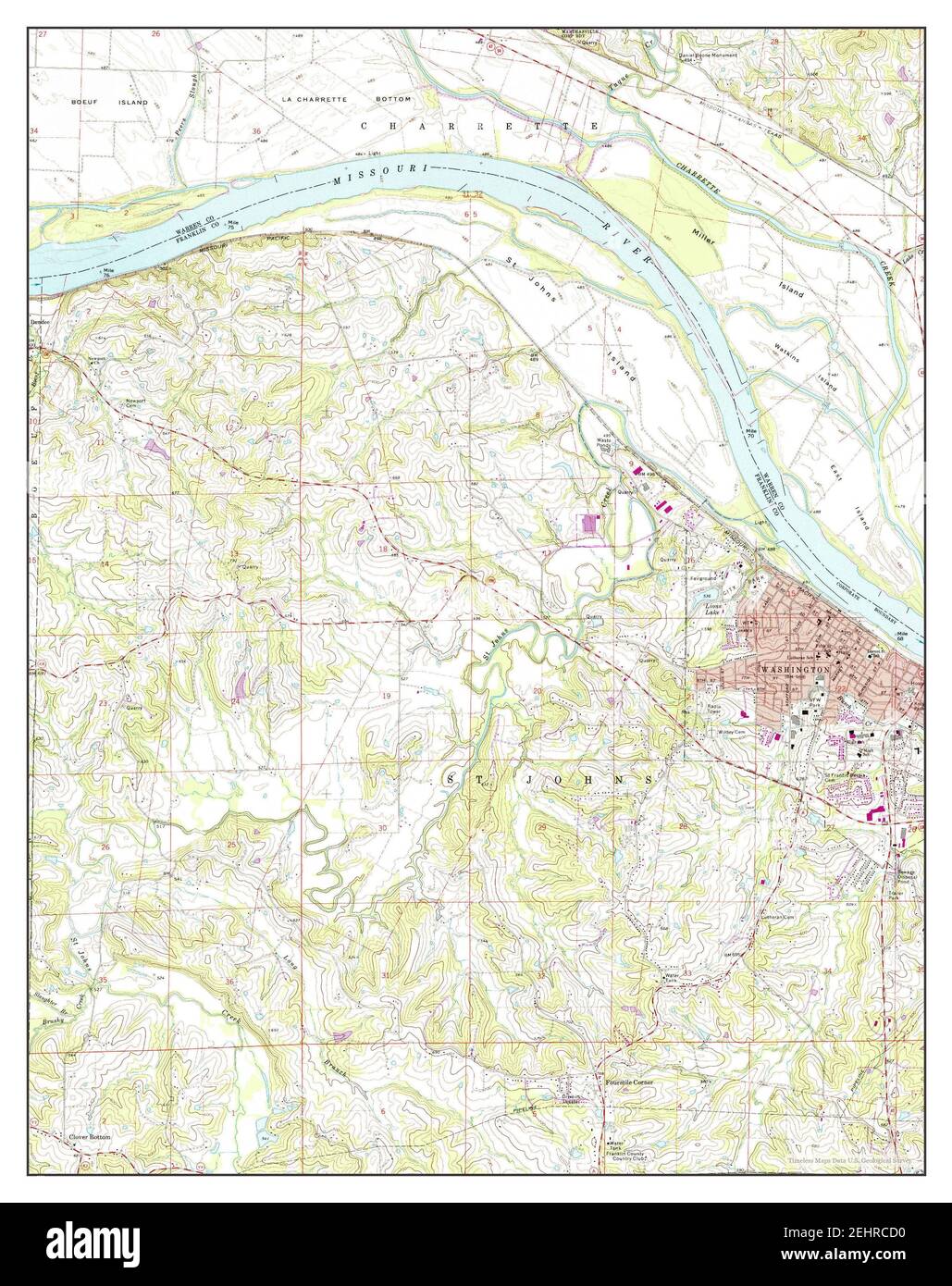 Washington West, Missouri, map 1973, 1:24000, United States of America ...