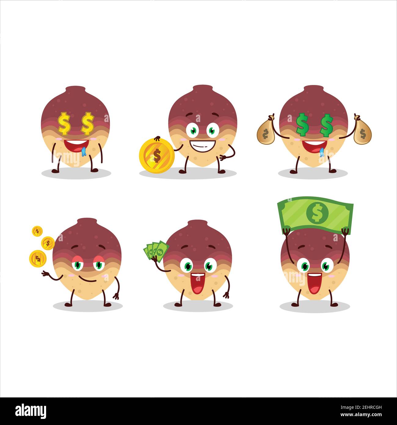 Swede cartoon character with cute emoticon bring money. Vector ...