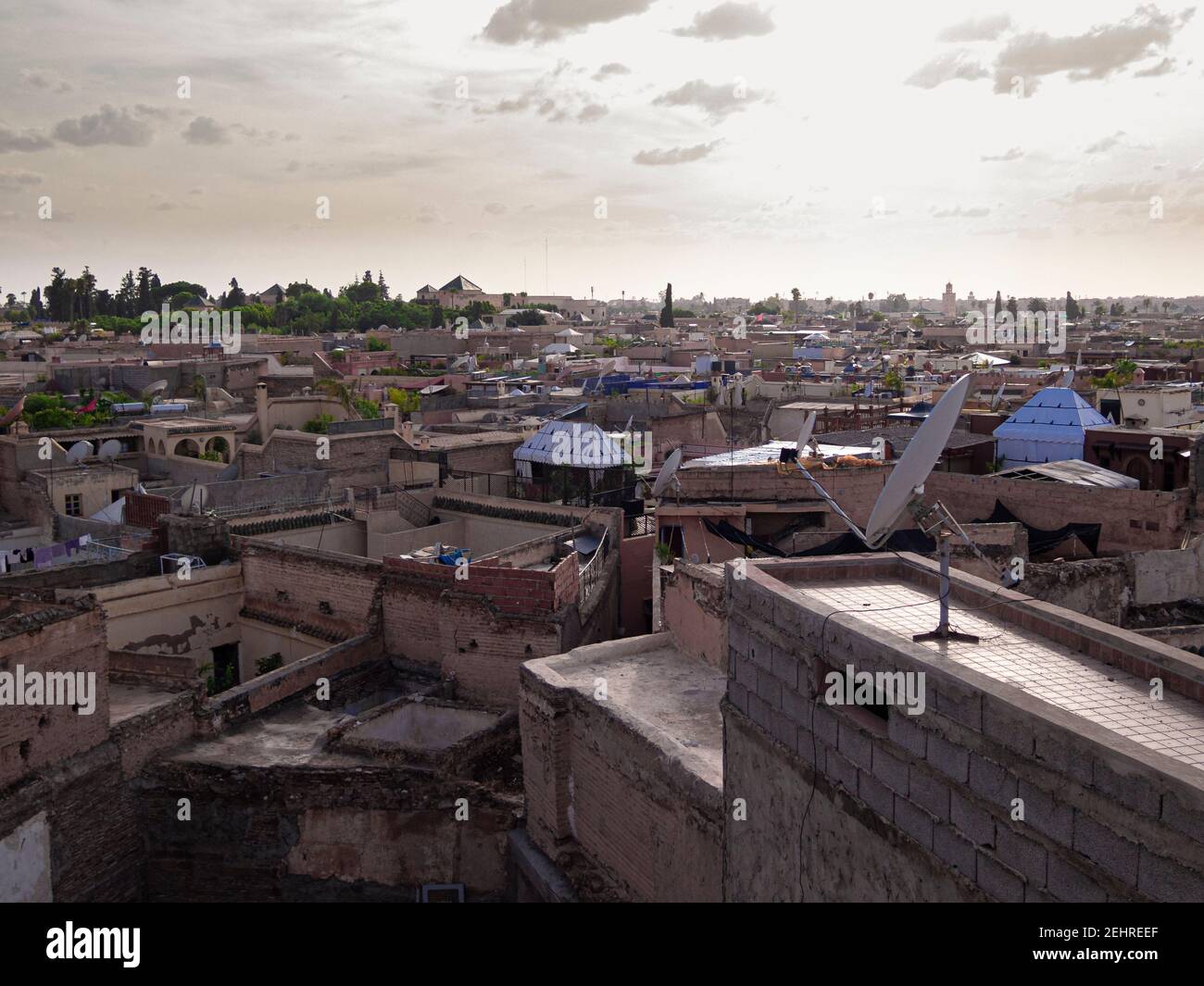 roof in the ancient city of marrakech at sunset Stock Photo - Alamy
