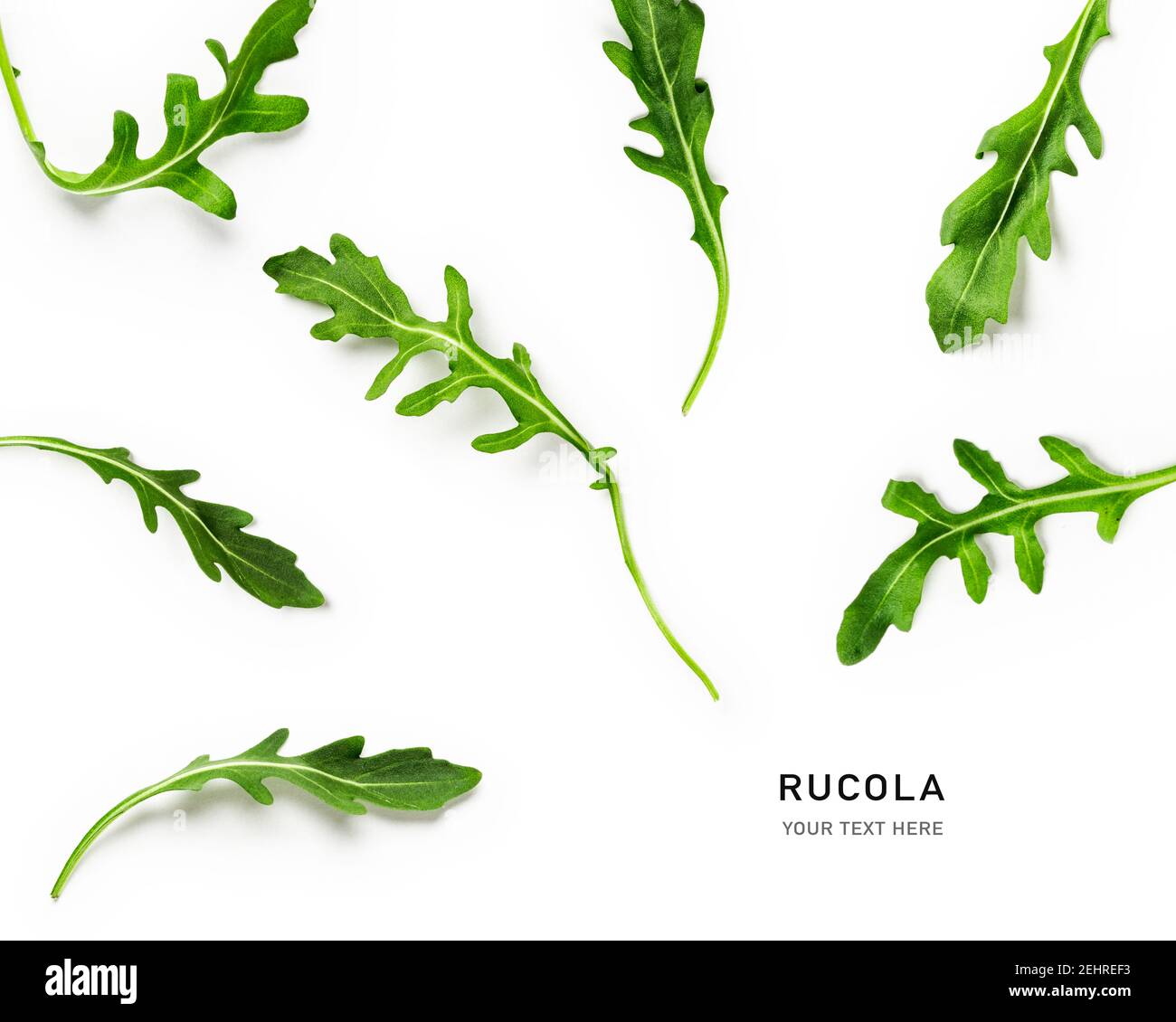 Rucola collection and creative layout isolated on white background ...