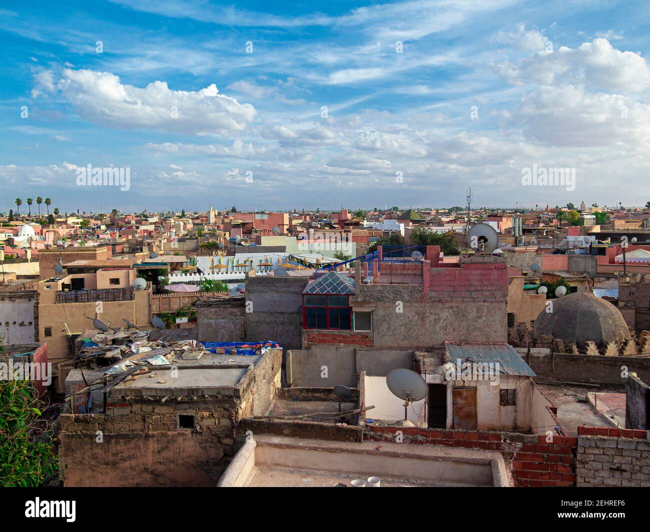 roof in the ancient city of marrakech at sunset Stock Photo - Alamy