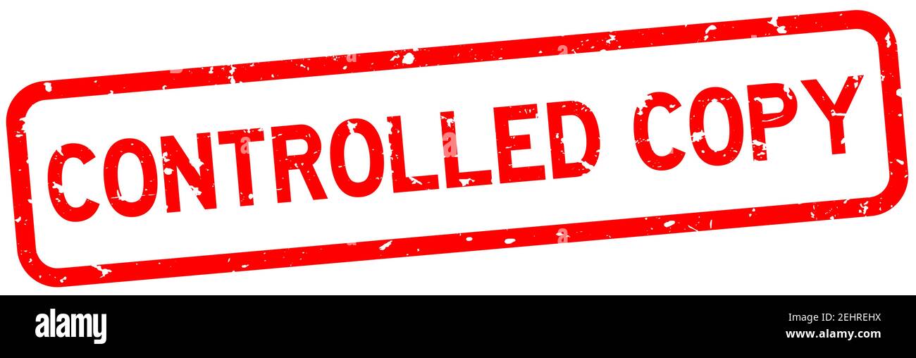 Grunge red controlled copy word square rubber seal stamp on white background Stock Vector Image ...