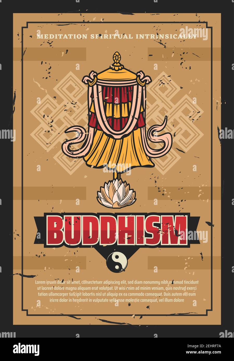 Buddhism religious traditional victory banner or Dhvaja flag. Vector ...