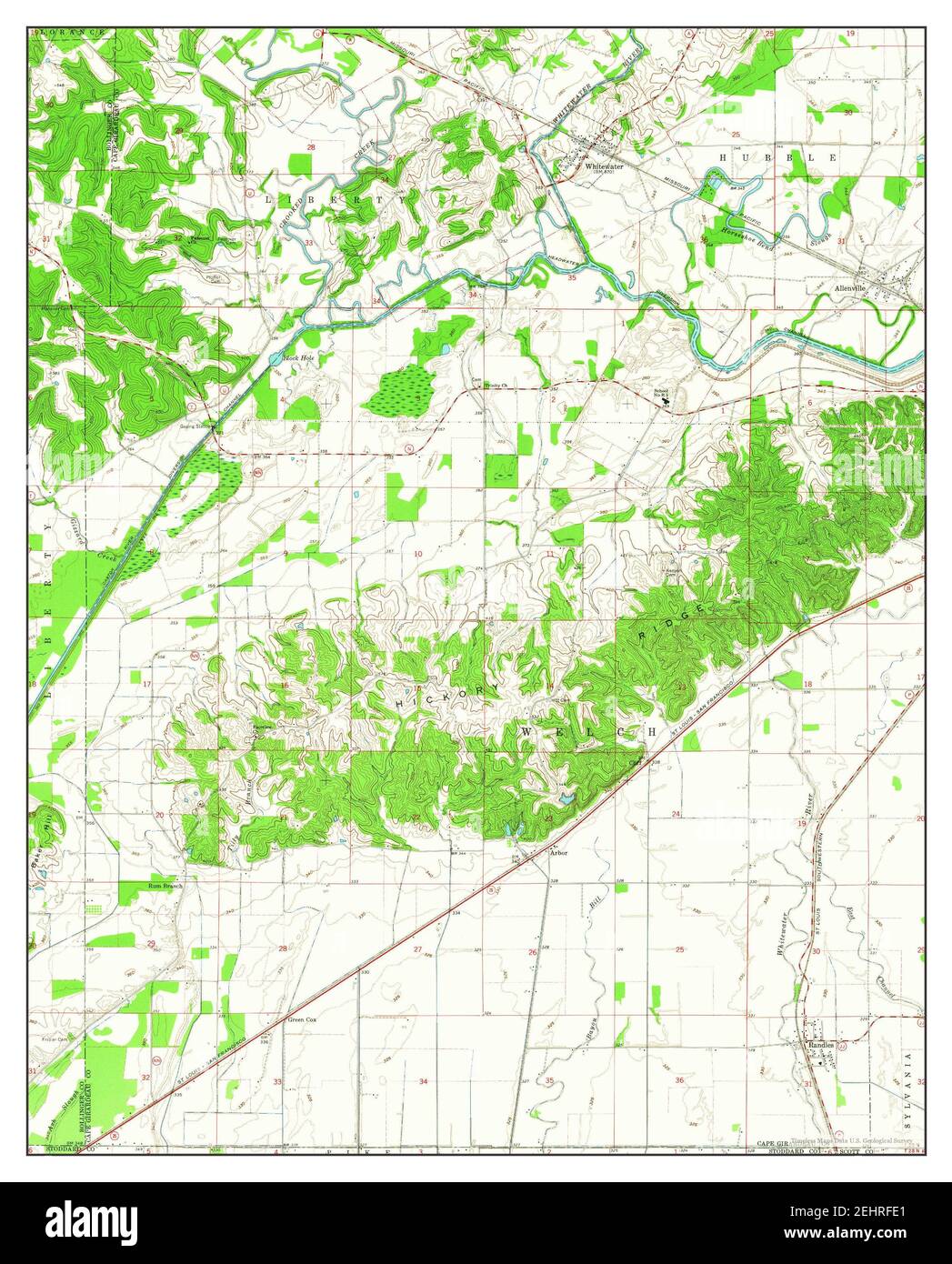 Whitewater, Missouri, map 1963, 1:24000, United States of America by ...