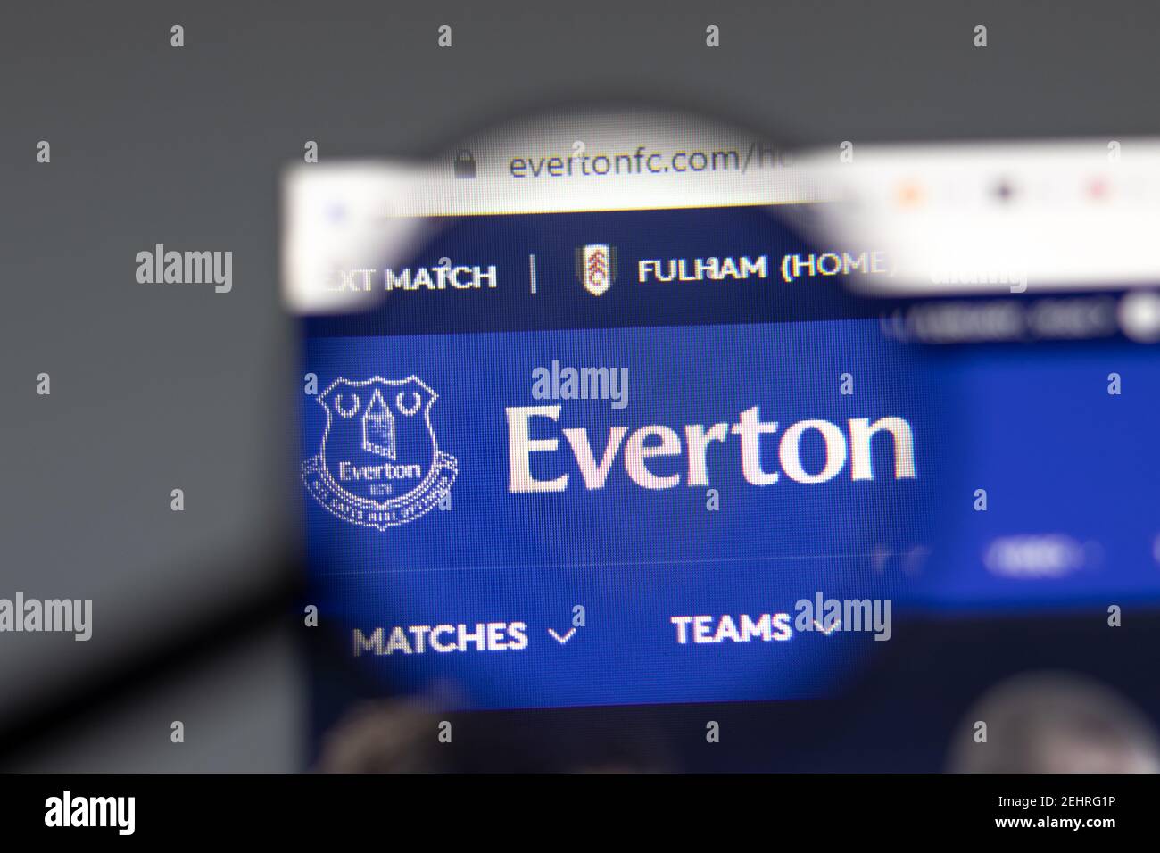 New York, USA - 15 February 2021: Everton website in browser with ...