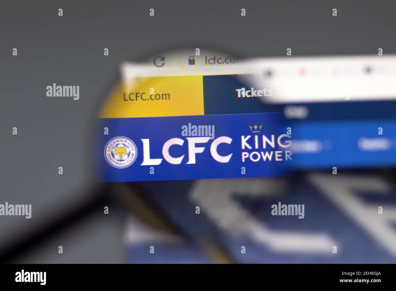 New York, USA - 15 February 2021: Leicester City LCFC website in ...