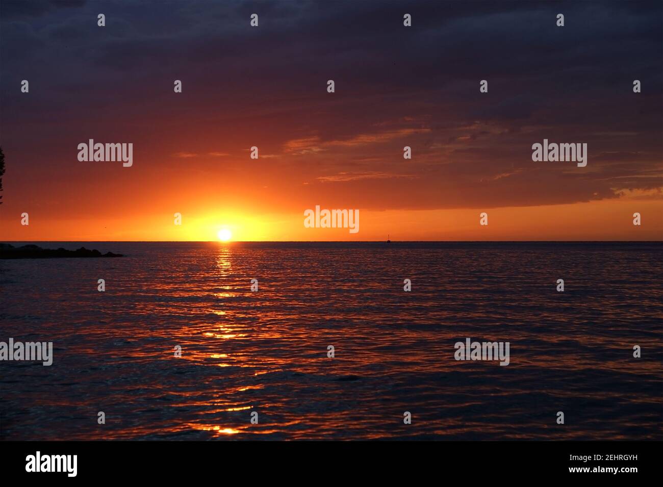 abstract ocean and sunset background Stock Photo - Alamy