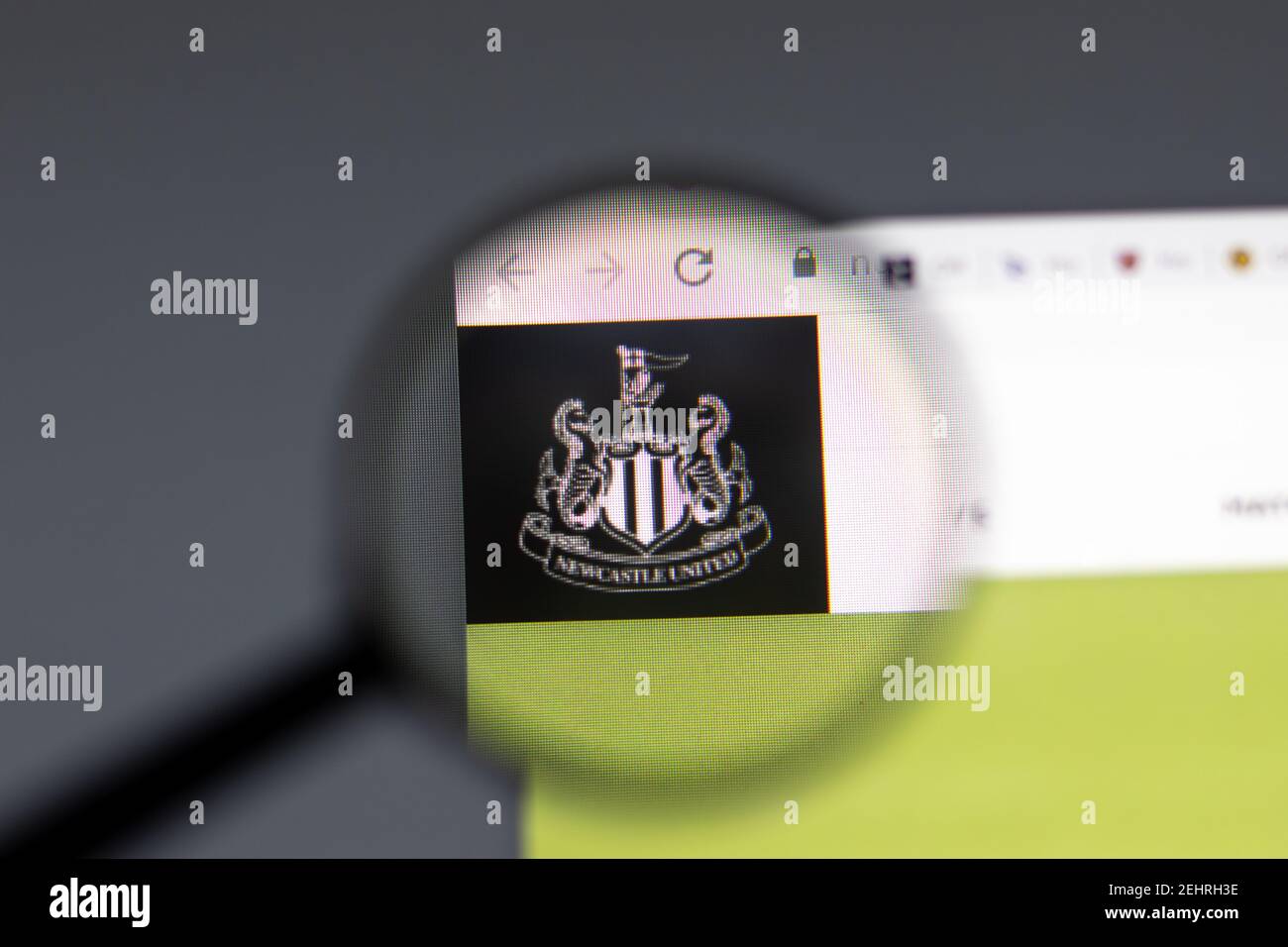 New York, USA - 15 February 2021: Newcastle United website in browser ...