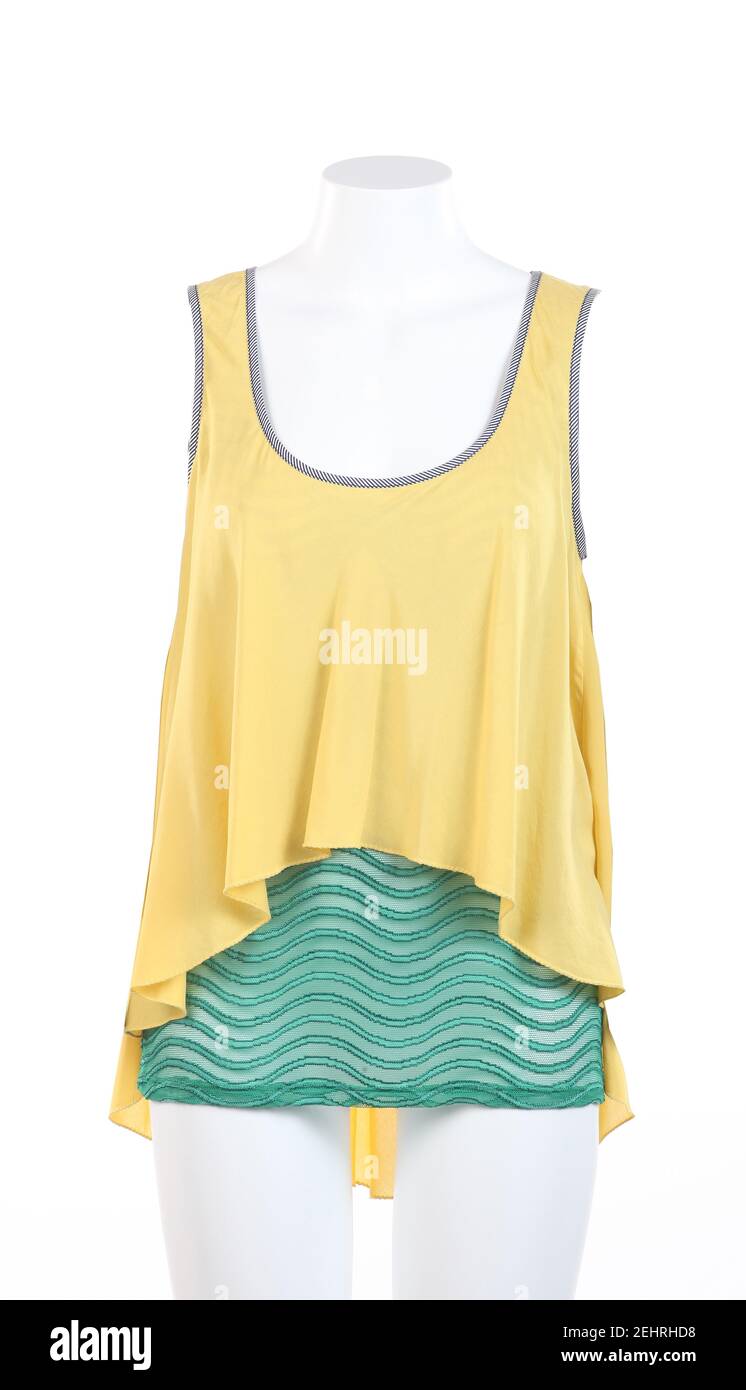 Fashion casual summer dress for women isolated on white. Studio shoot ...