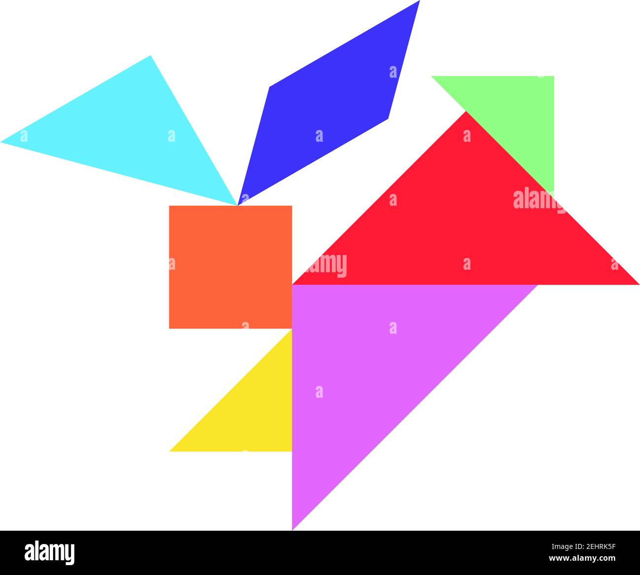 Tangram puzzle in rabbit shape on white background (Vector Stock Vector ...