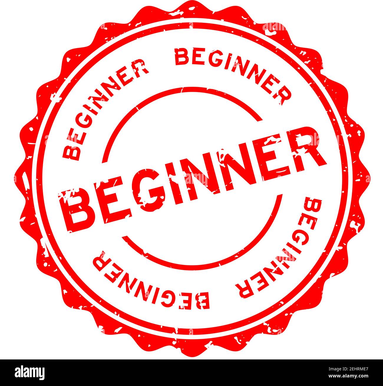 Grunge red beginner word round rubber seal stamp on white background Stock Vector Image & Art ...