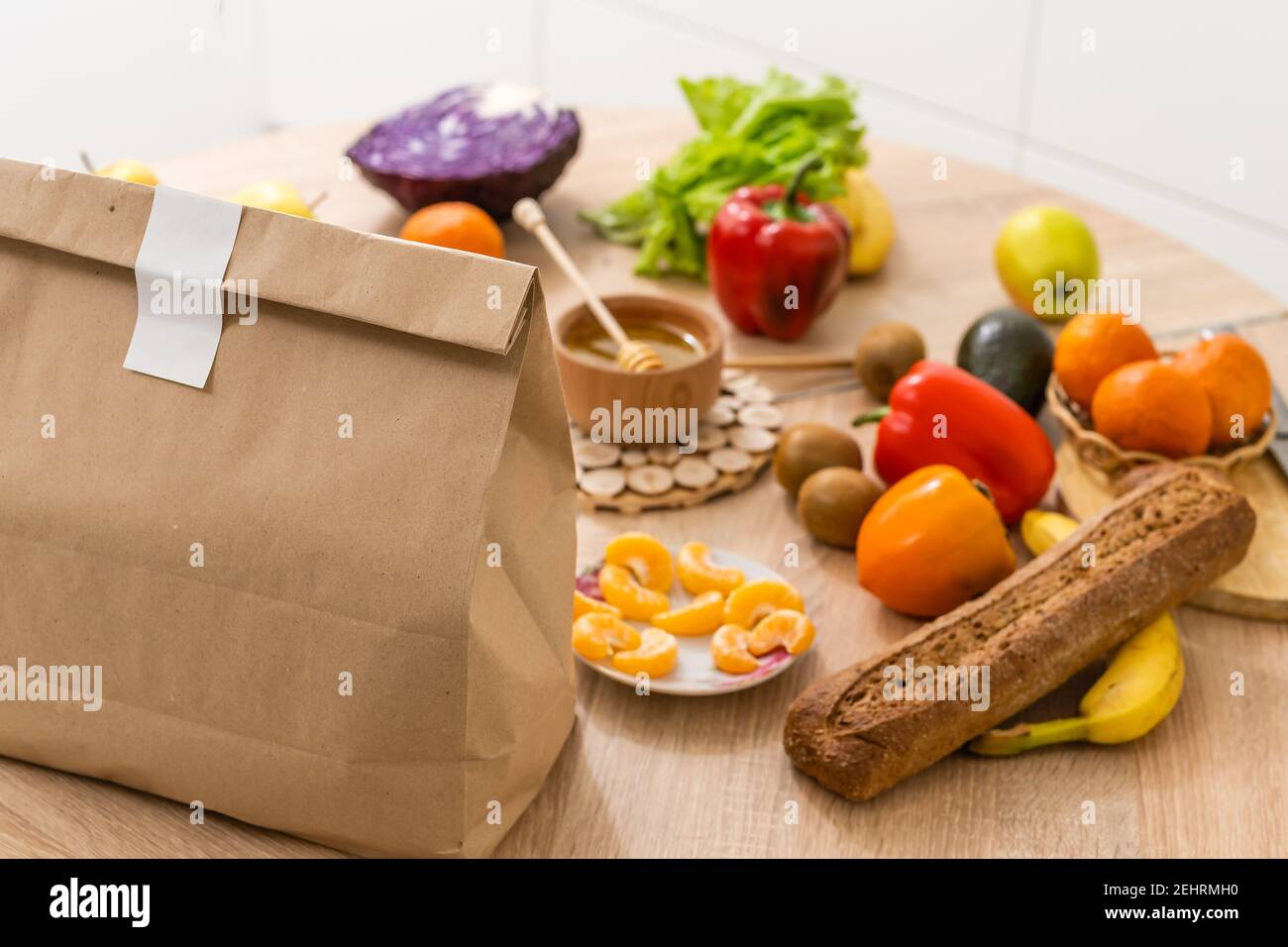 packages of groceries from delivery Stock Photo - Alamy