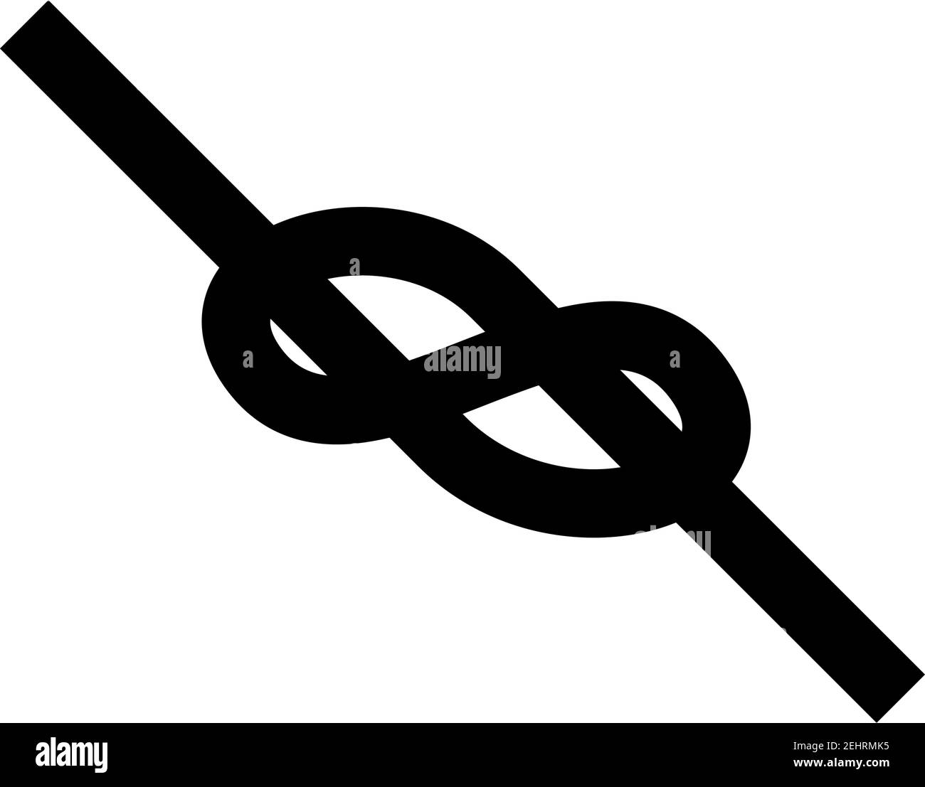 Alpinist Rope Knot Icon. Black Glyph Design. Vector Illustration Stock ...