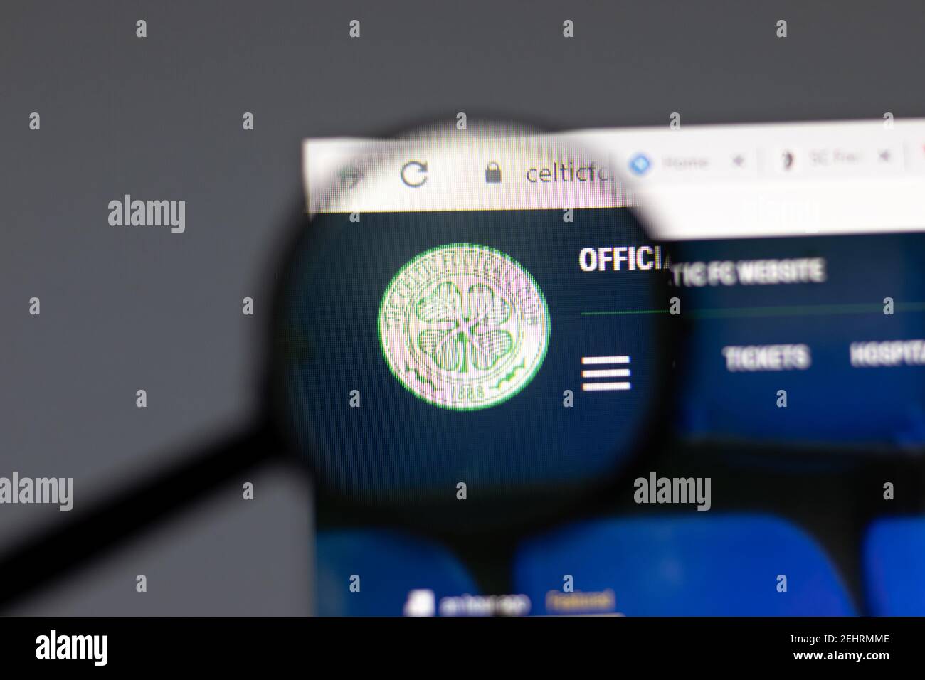 New York, USA - 15 February 2021: Celtic FC website in browser with ...