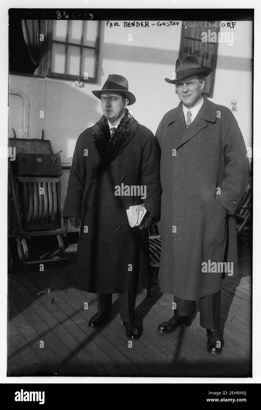 Paul Bender and Gustav Schutzendorf Stock Photo - Alamy