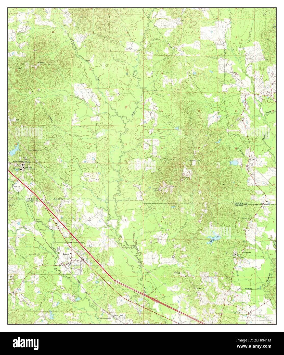 Braxton, Mississippi, map 1968, 1:24000, United States of America by ...