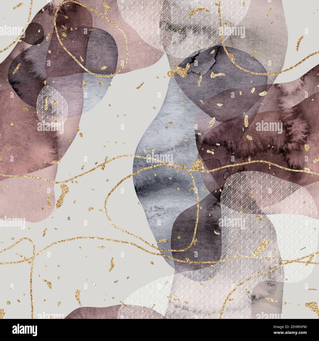 Seamless minimalist abstract paint and gold blobs Stock Photo - Alamy