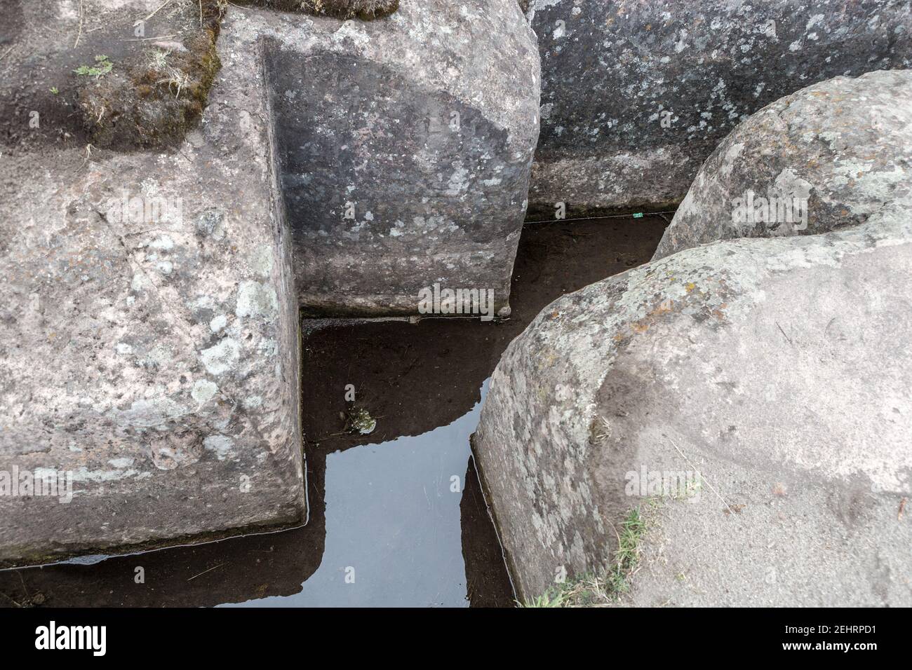 Handcut canal, Cumbe Mayo, or "Narrow River" in Cajamarca Quechua ...