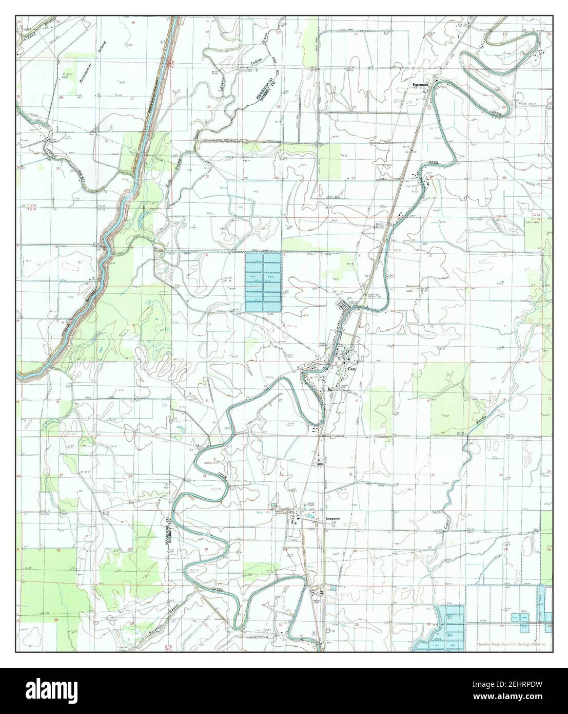 Cary, Mississippi, map 1988, 1:24000, United States of America by ...