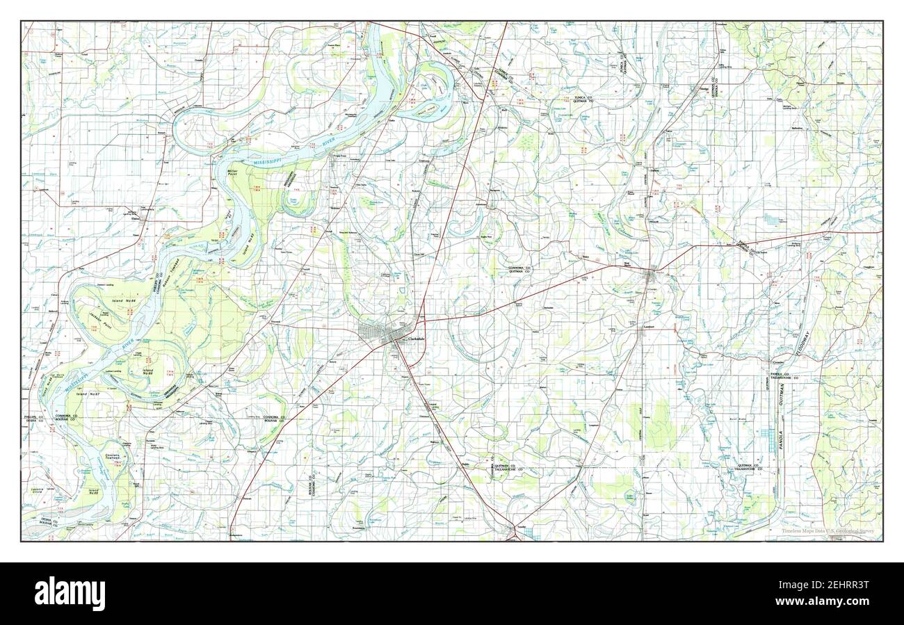 Clarksdale, Mississippi, map 1984, 1:100000, United States of America ...