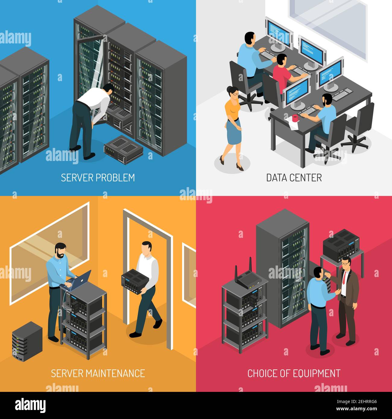 Datacenter infographics set hi-res stock photography and images - Alamy