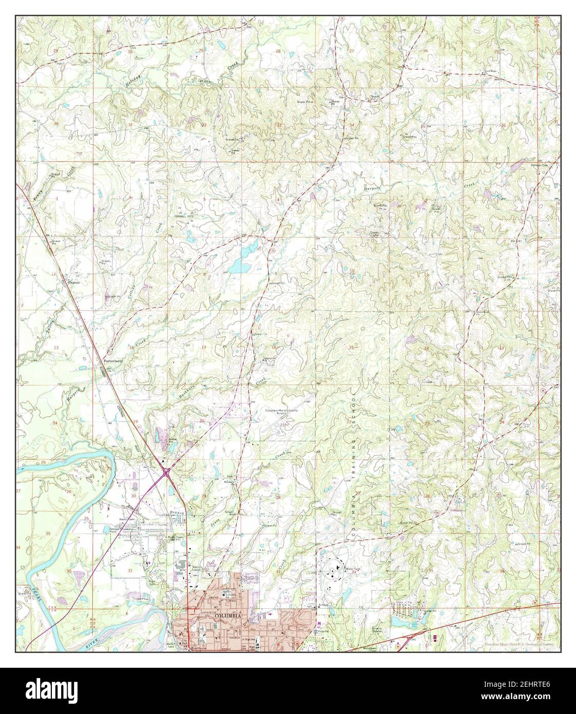 Columbia North, Mississippi, map 1970, 1:24000, United States of ...