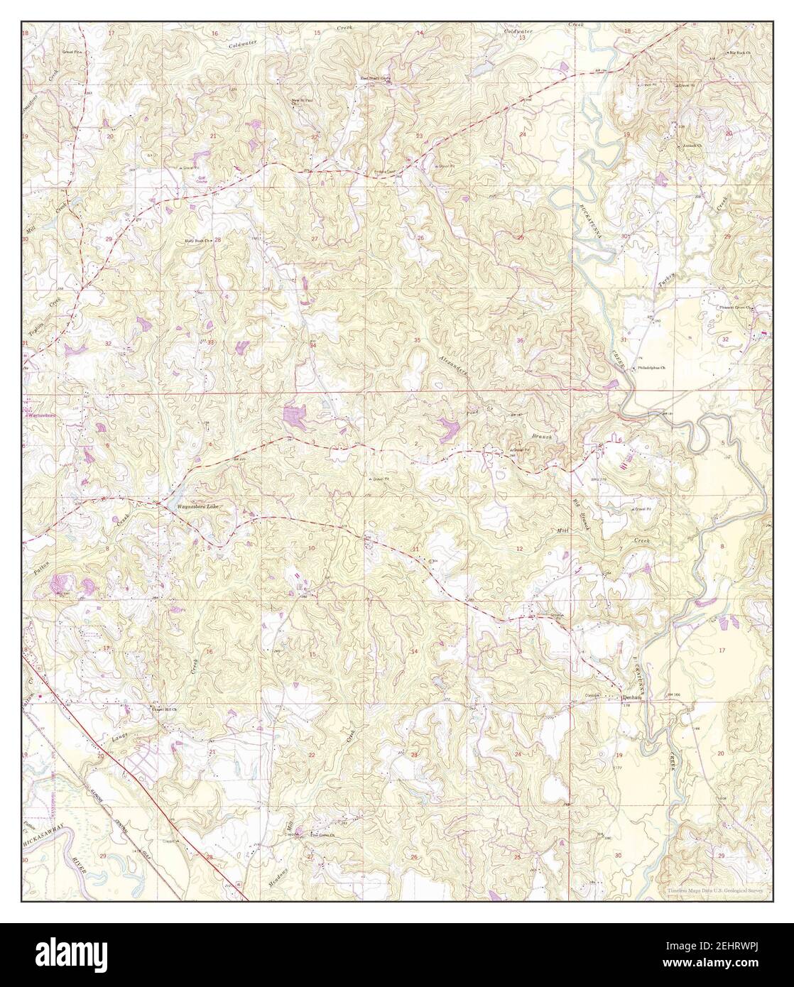Denham, Mississippi, map 1964, 1:24000, United States of America by ...