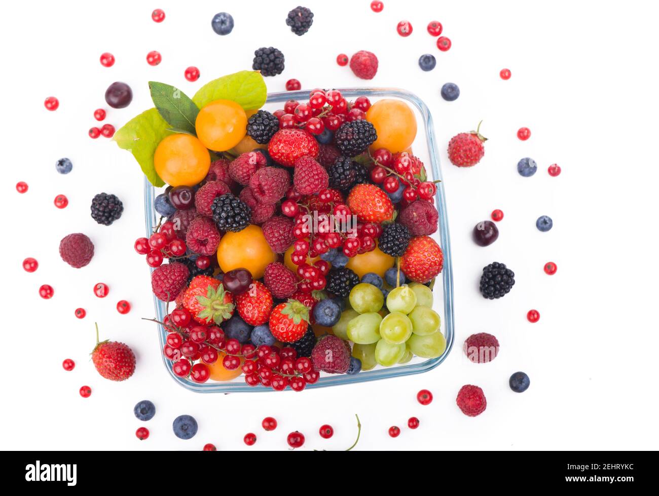 berry mix isolated on a white background Stock Photo - Alamy
