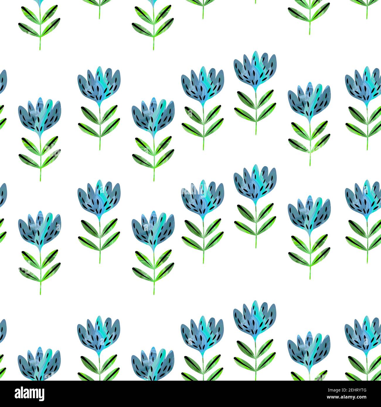 Seamless floral pattern based on traditional folk art ornaments ...
